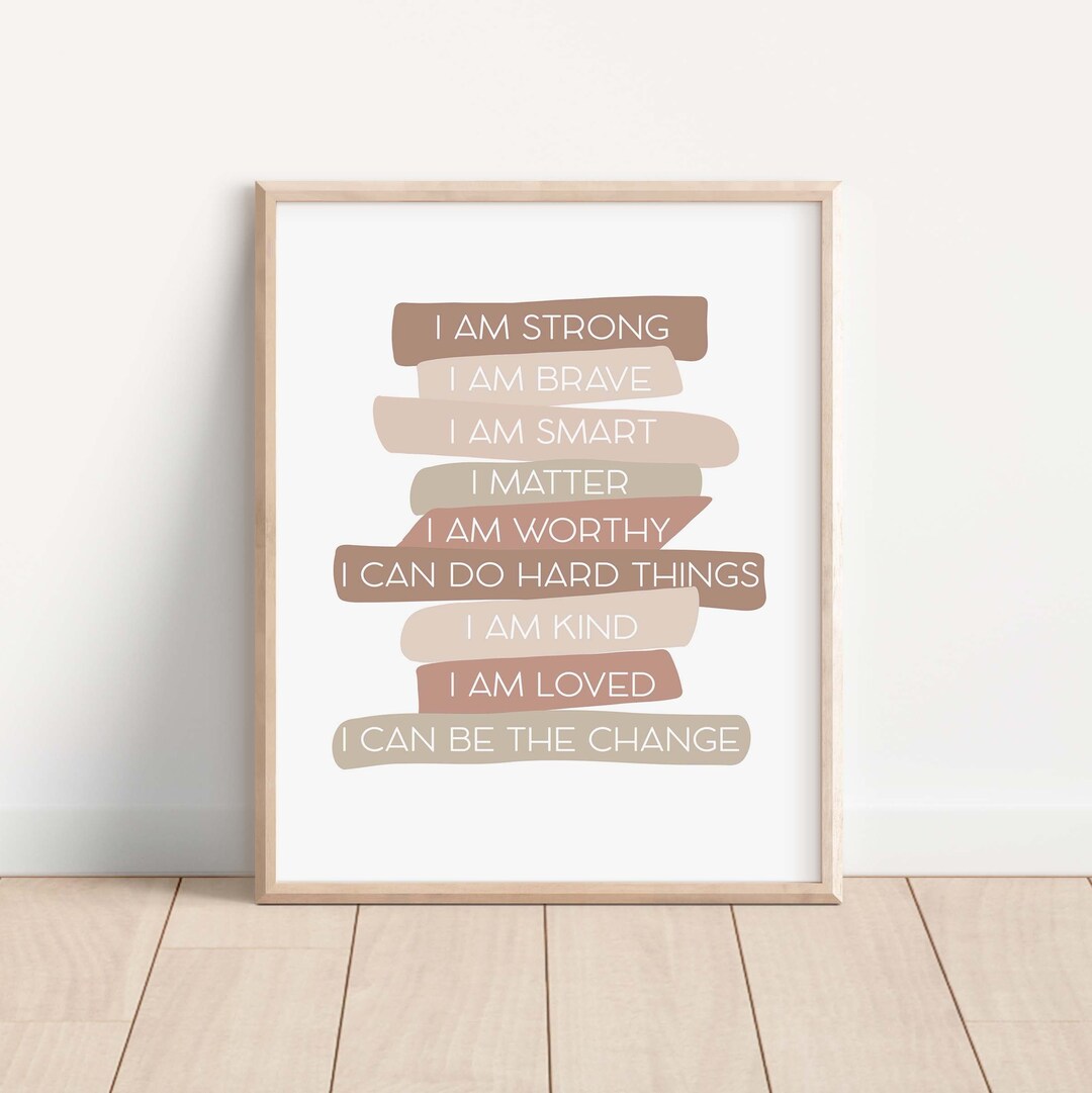 Affirmation Poster Kids, Blush and Pink, Nursery Printable, Playroom ...