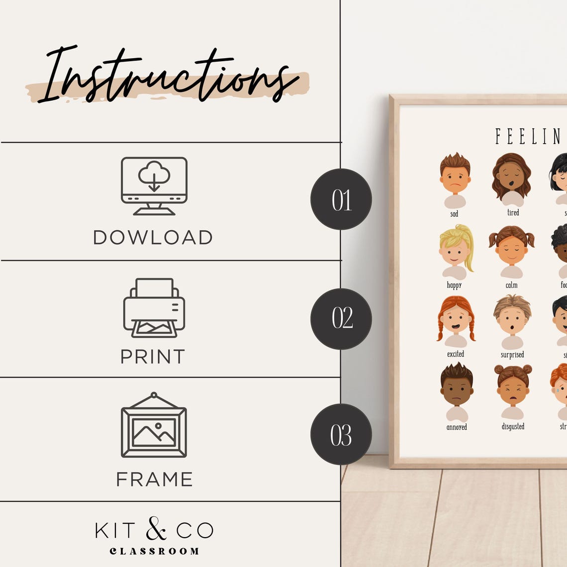 Feelings Poster for Kids - 16 Emotions With Illustrations - Social ...