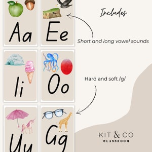 Watercolor Alphabet Flashcards - Early Reading Intervention - Science ...
