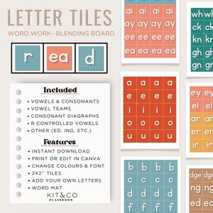 Letter Tiles: Word Work, Blending Board (canva Editable Template) - Etsy