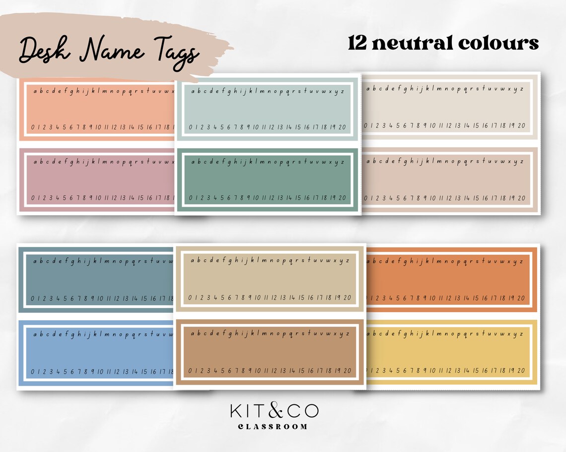 Neutral Classroom Desk Name Tags: Boho Decor (PDF & PPT) - Etsy