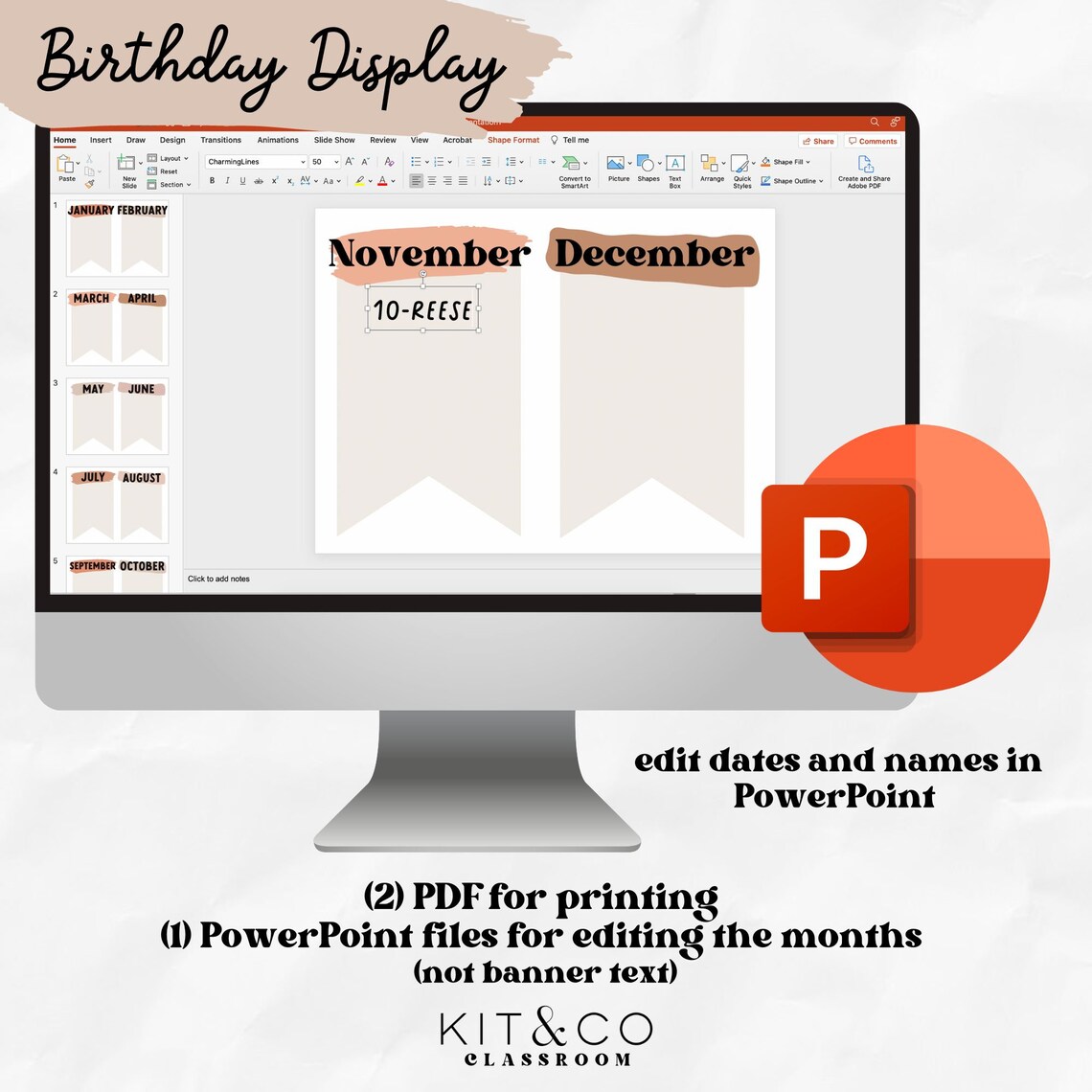 Birthday Display, Classroom Birthdays, Neutral Boho Modern Classroom ...