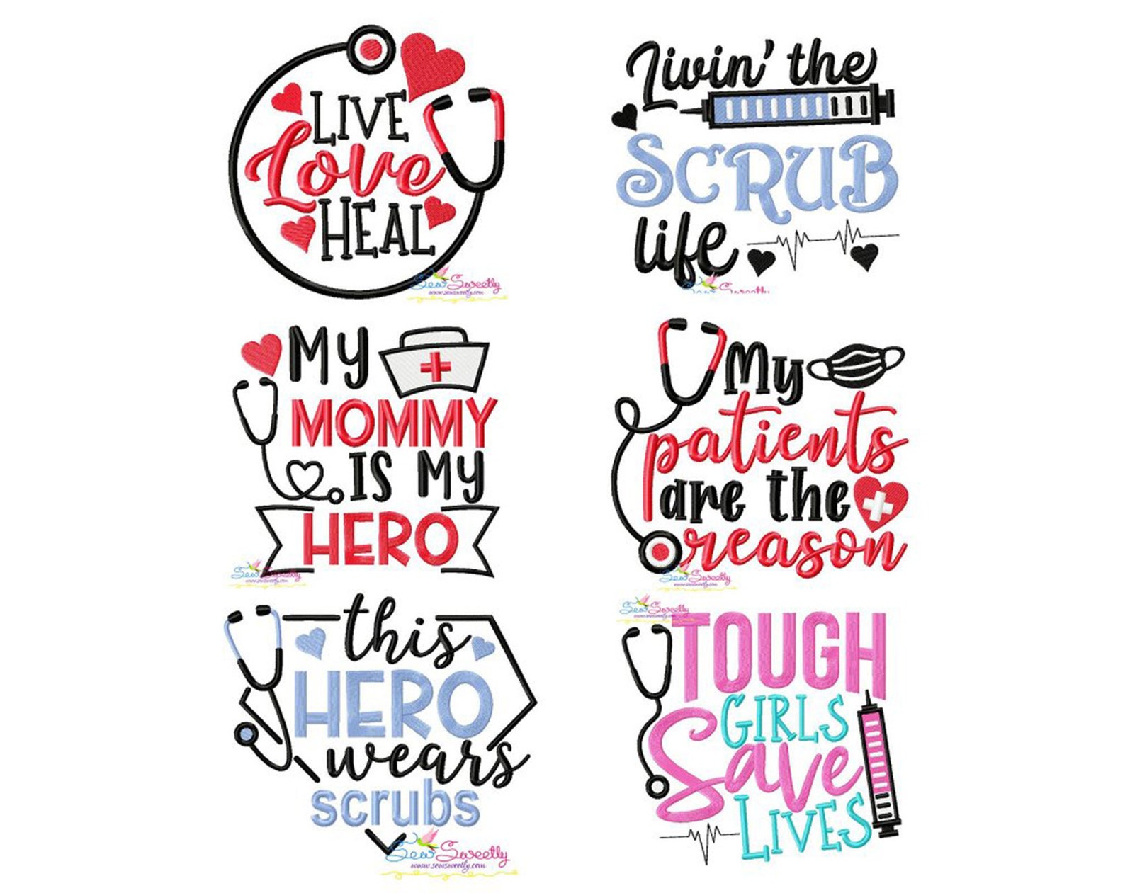 Nursing Medical Lettering Embroidery Design Bundle-2 - Etsy