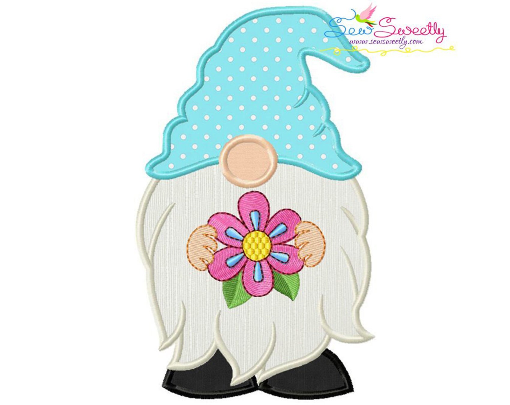 Spring Gnome With Flower Applique Design - Etsy