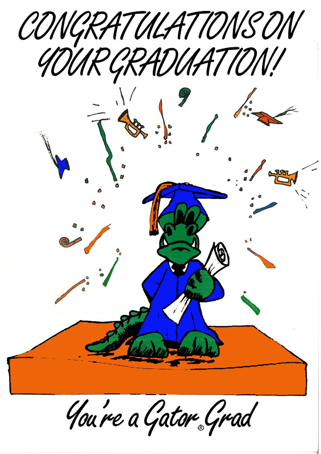 Gator Grad Greeting Card | Gator Greeting Cards | Florida Gator ...