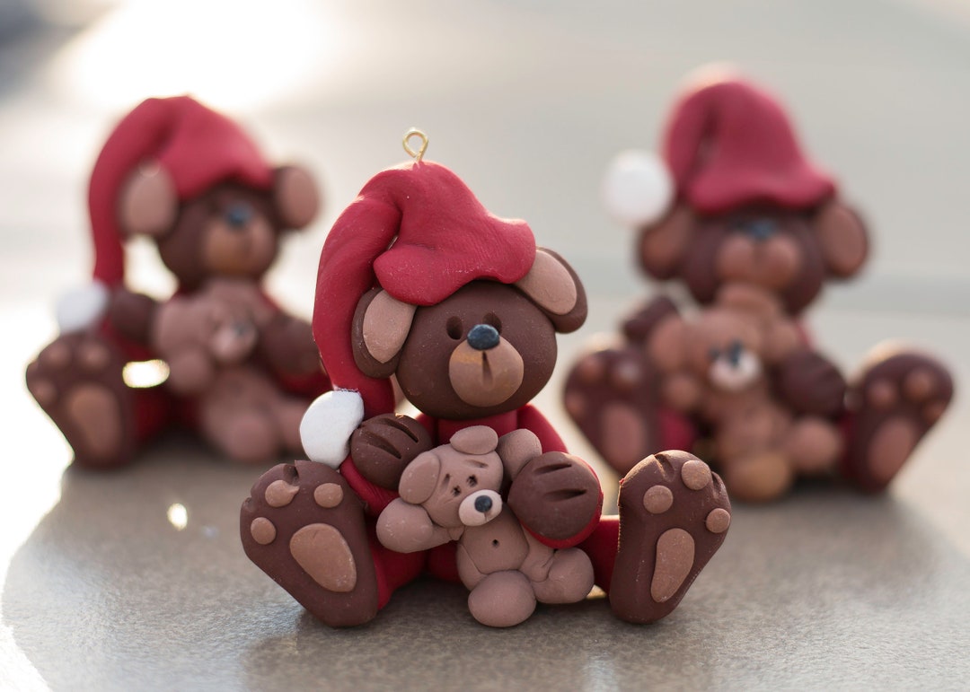 Beary Cute Bear | Collectable Handmade | Polymer Clay Figurine | Bear ...