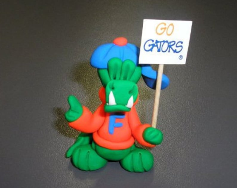 Go Gator Handmade Gator Gift University of Florida Gift Polymer Clay ...