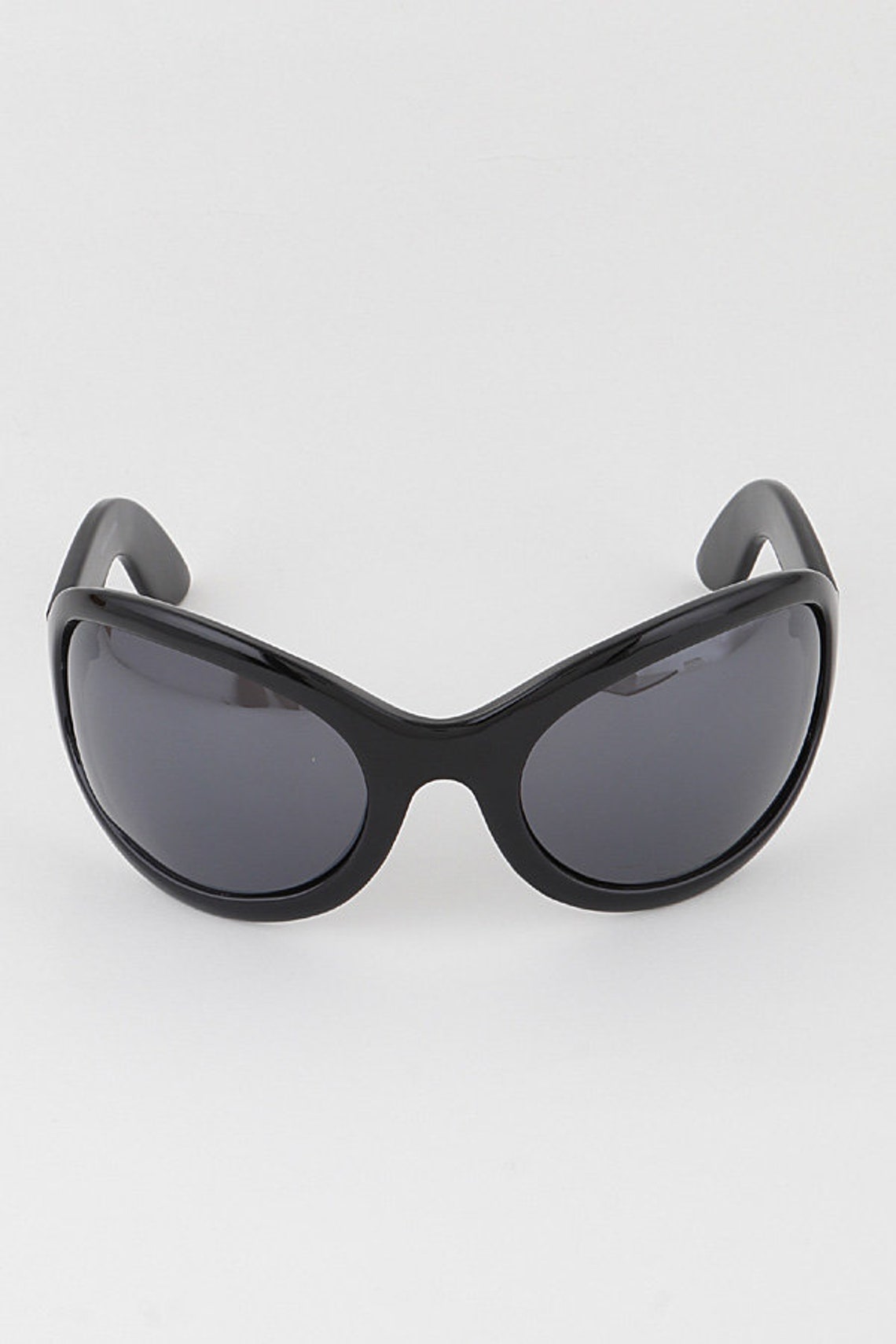 90s Deadstock Ultra Curved Round Bug Eye Sunglasses Black Etsy