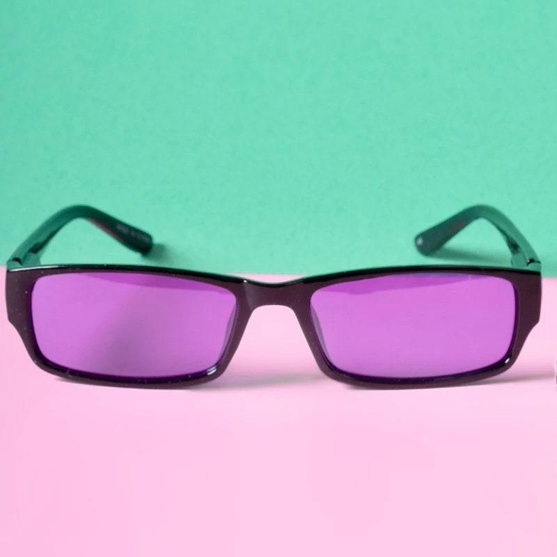 Purple Rectangle Sunglasses - Etsy