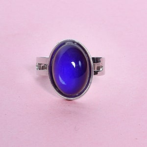 Classic 90s Deadstock in the Mood Ring - Adjustable / Silver / Oval - Etsy