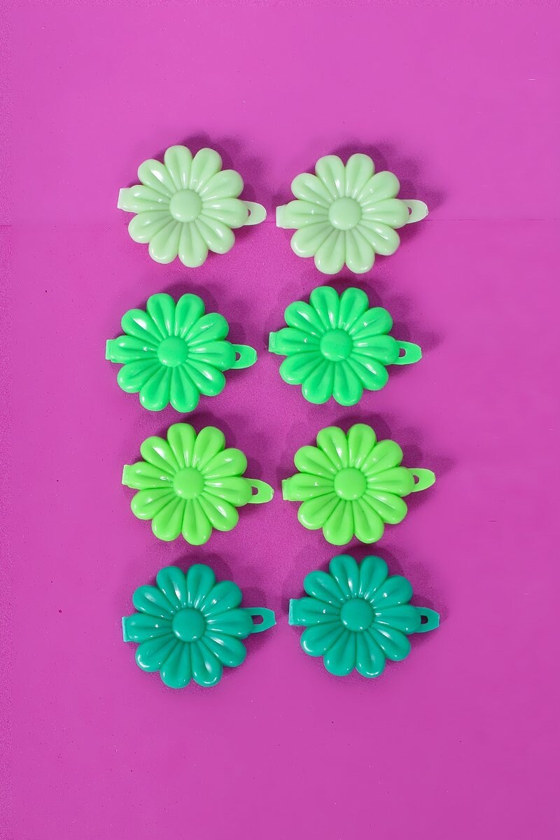 90s Deadstock Floral Hair Clip Set - Etsy