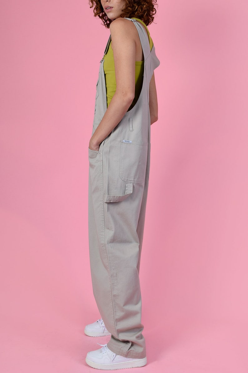 90s Deadstock Khaki Cotton Overalls: Plus Size Baggy Fit - Etsy