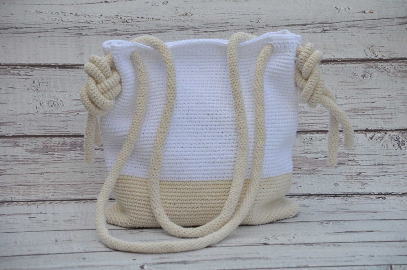 Crochet Handbag With Crochet Rope Shoulder Straps. Crochet Tote. - Etsy