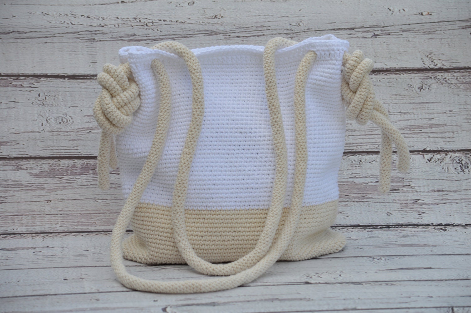 Crochet Handbag With Crochet Rope Shoulder Straps. Crochet Tote. - Etsy