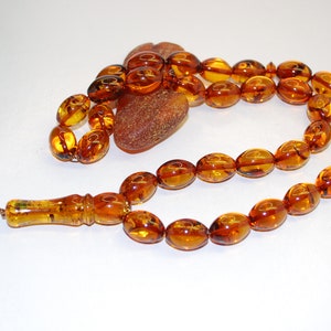 Impressive Massive Islam Prayer Beads Subha Amber Prayer Beads 33 Olive ...