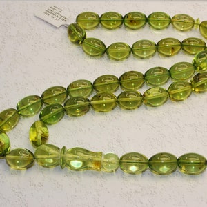 Green Amber Tesbih Caribbean Amber Tespih 33 Olive Round 10x12 Mm Beads ...