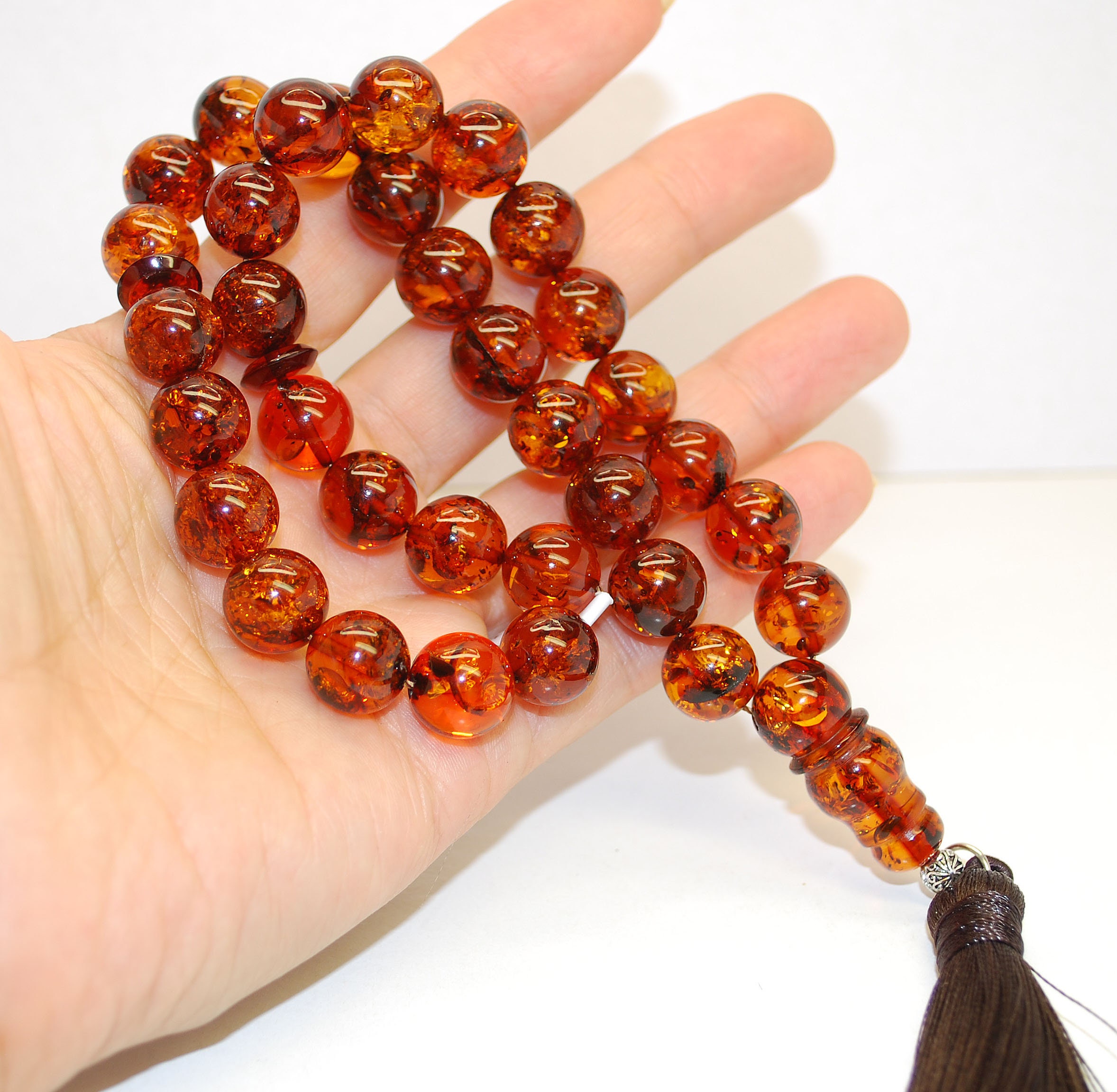 Massive Amber Prayer Beads Genuine Cognac Baltic Amber Islam - Etsy