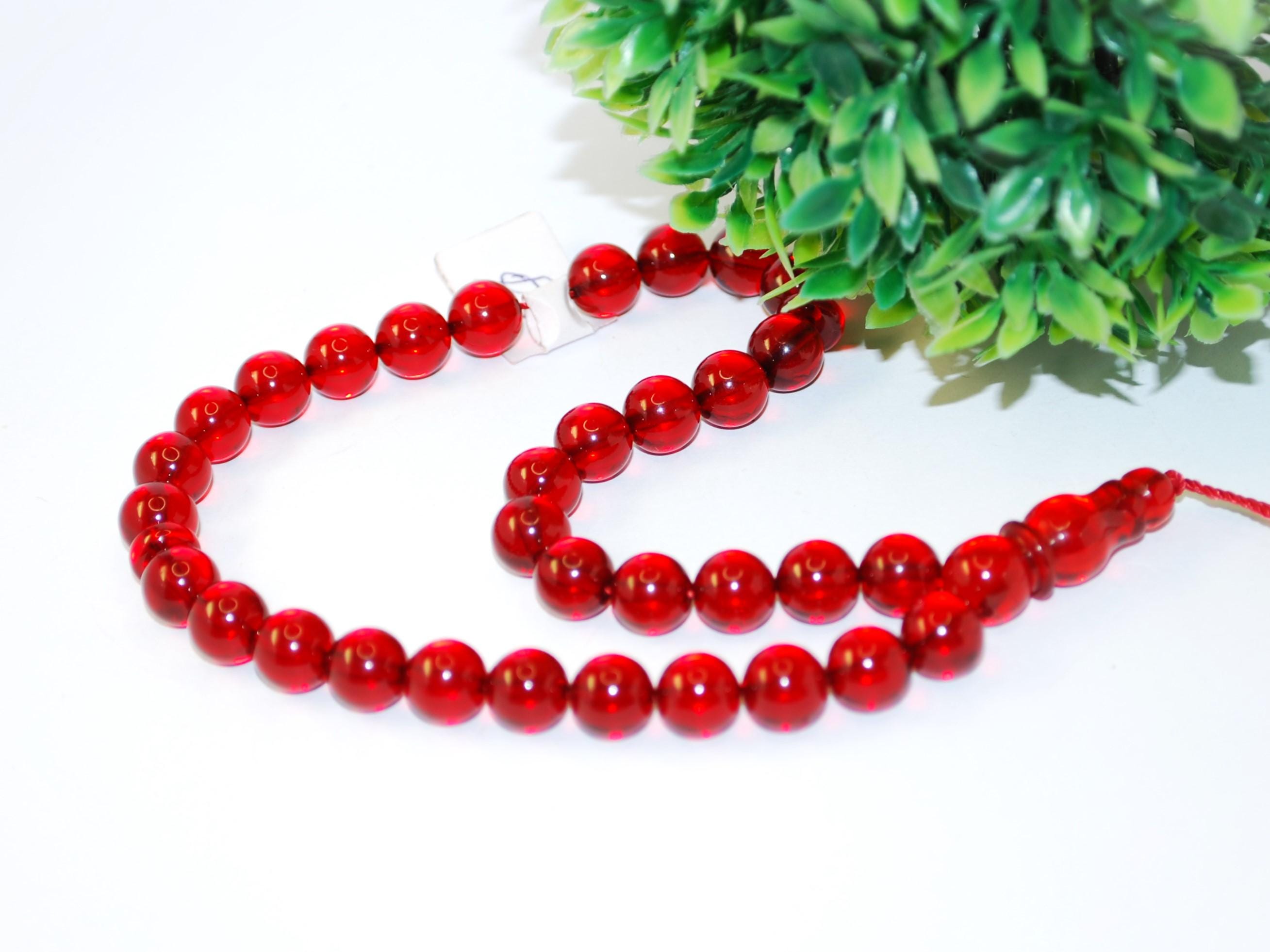 Caribbean Ruby Amber Tesbih: Islamic Prayer Beads, 33 Round Balls - Etsy