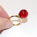 Adjustable Red Baltic Amber Ring: Gold Brass Statement Ring - Etsy