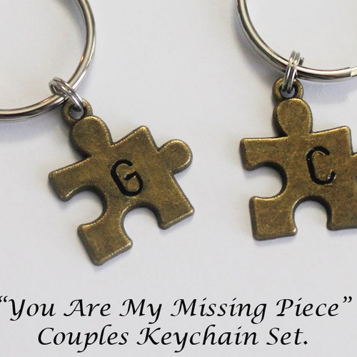 Personalized Puzzle Piece Keychains Couples Puzzle Key - Etsy