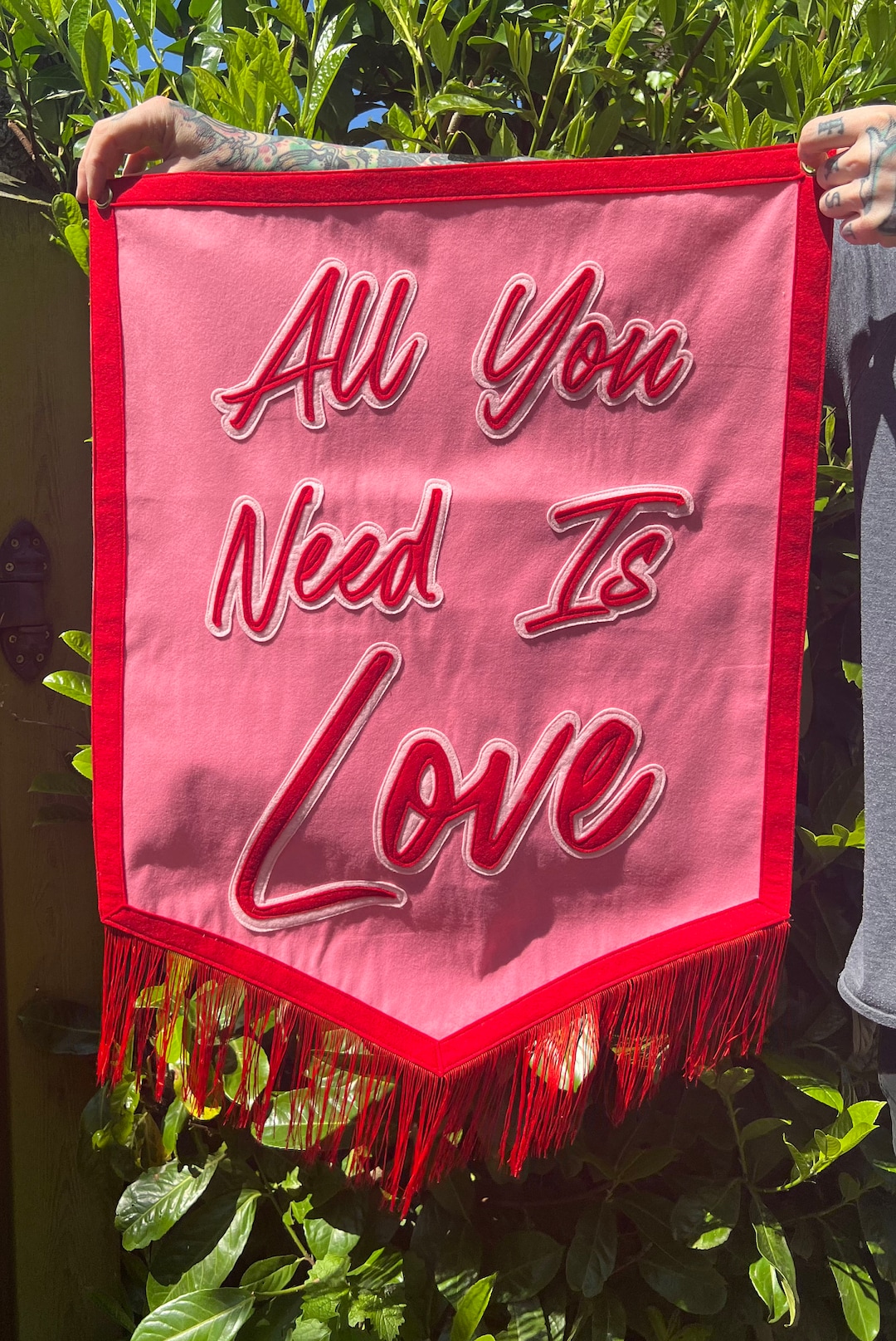 All You Need is Love Felt Fringe Banner | Wedding | Love | Couple ...