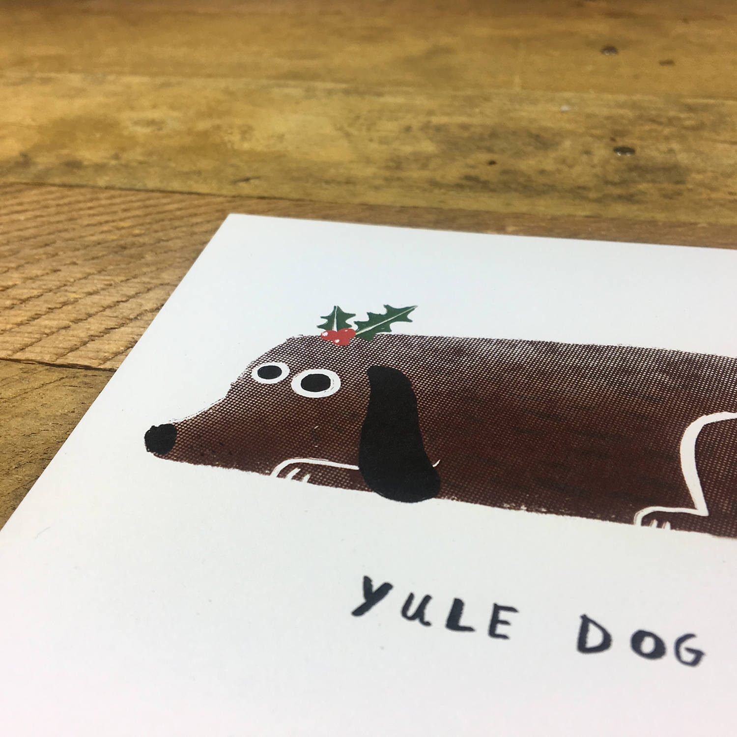 Whole Yule Dog Christmas Card, Funny Christmas Card, Yule Log, Funny ...