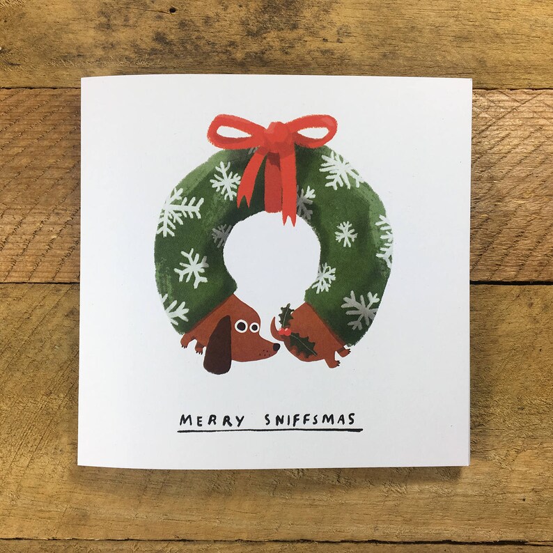 Merry Sniffmas Christmas Card, Funny Christmas Card, Yule Log, Funny ...