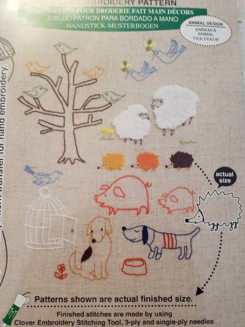 Clover Hand Embroidery Pattern Animal Design - Etsy