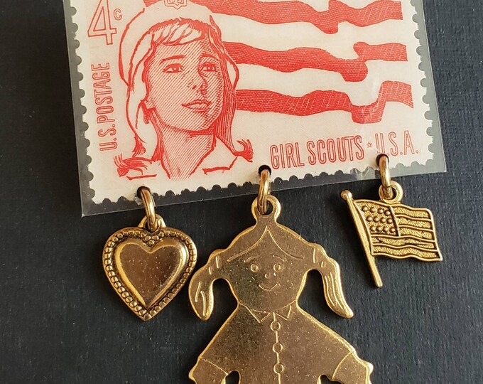 Girl Scout Stamp Art Lapel Pin - Etsy
