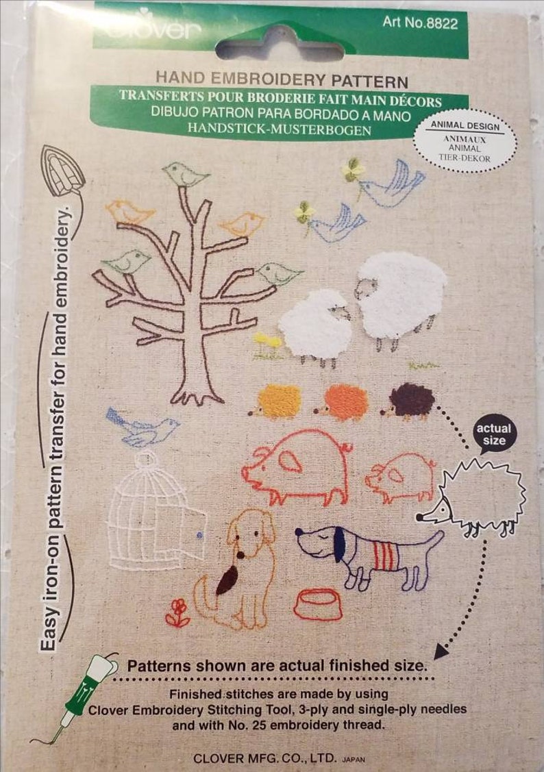 Clover Hand Embroidery Pattern Animal Design - Etsy