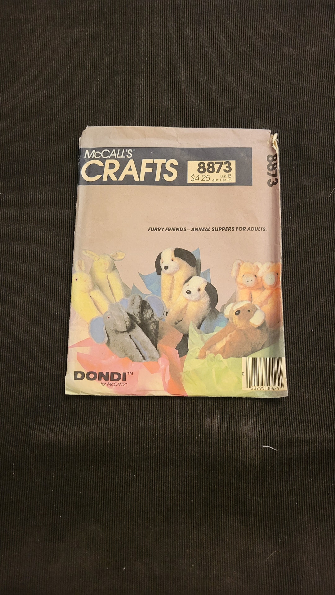 Mccall's Crafts Furry Friends Animal Slippers for Adults Sewing Pattern ...