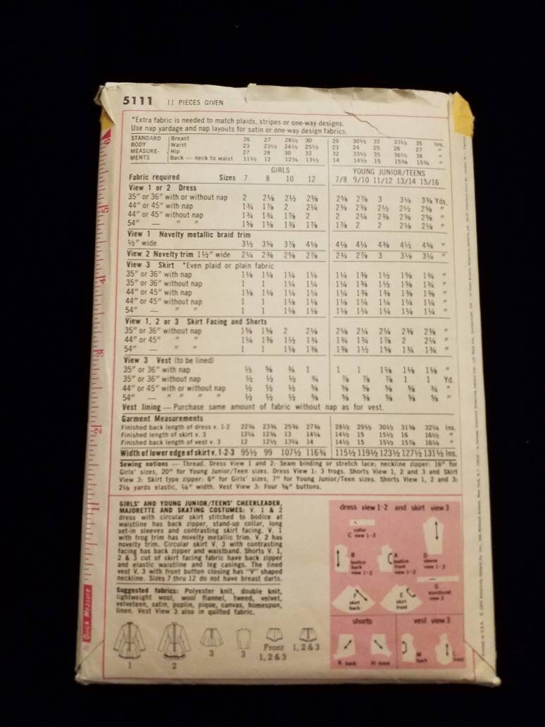 Majorette cheerleading costume pattern