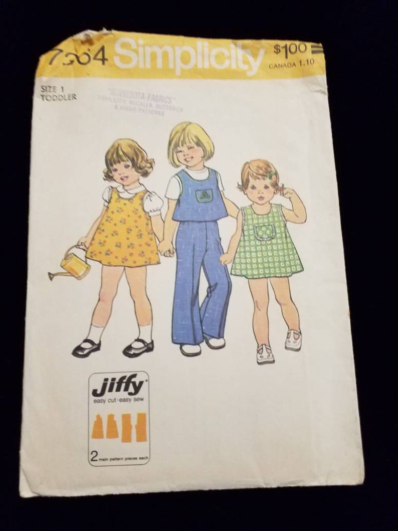 Vintage Simplicity Girls Dress, Pants, and Top Sewing Pattern Toddler ...