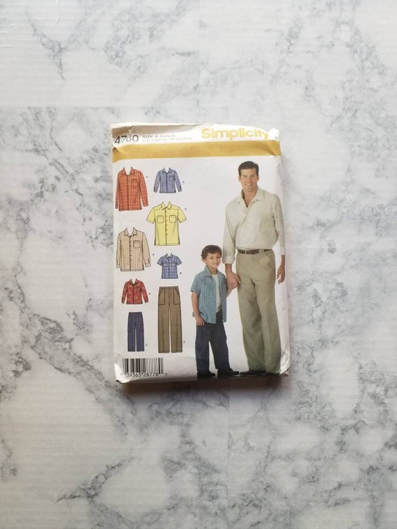Simplicity 4760 Men's and boys shirt and pants sewing | Etsy