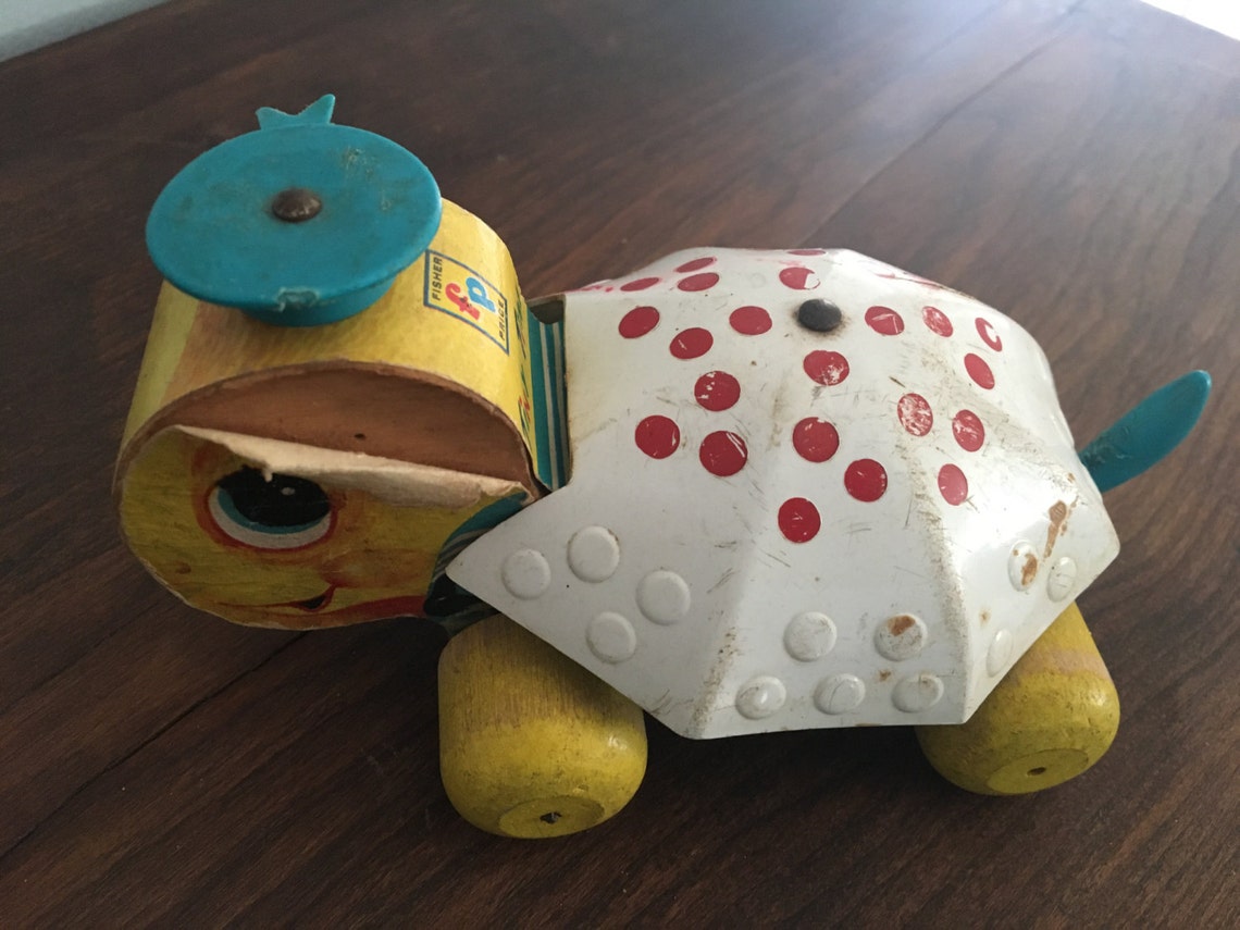 Vintage Fisher Price Tiny Tim Turtle Toy - Etsy