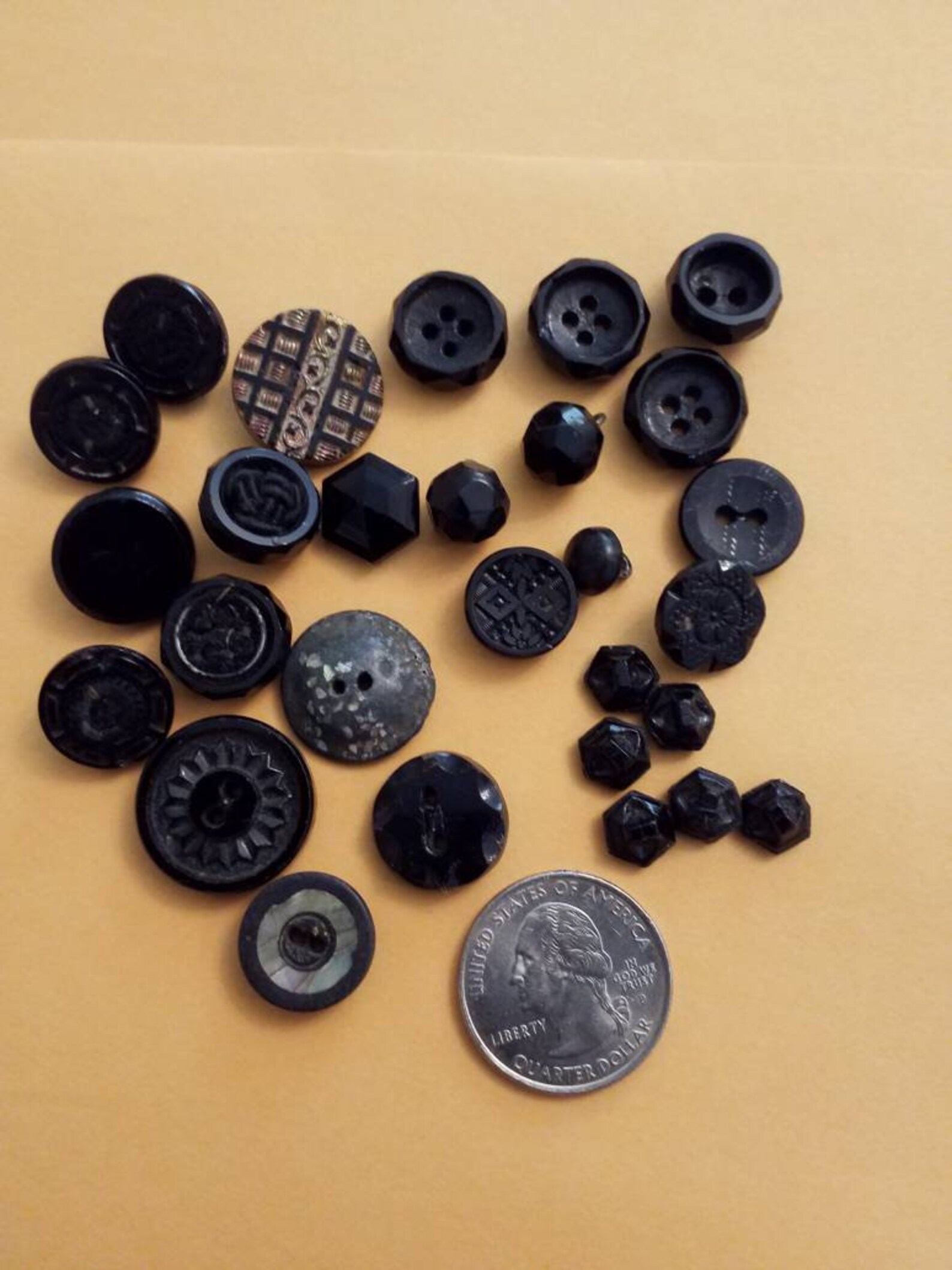Vintage Black Button Lot With 28 Black Buttons - Etsy