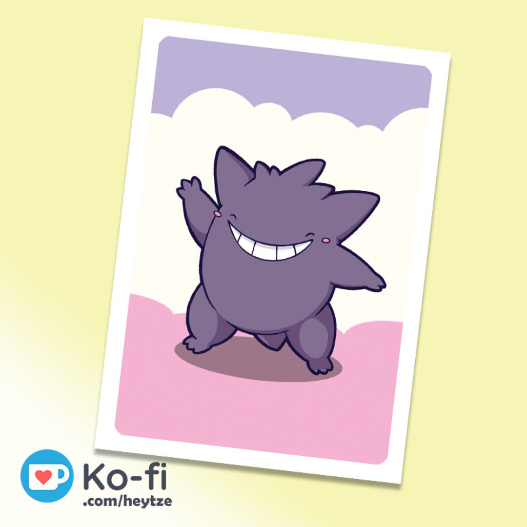 Gengar Mini Print - Etsy