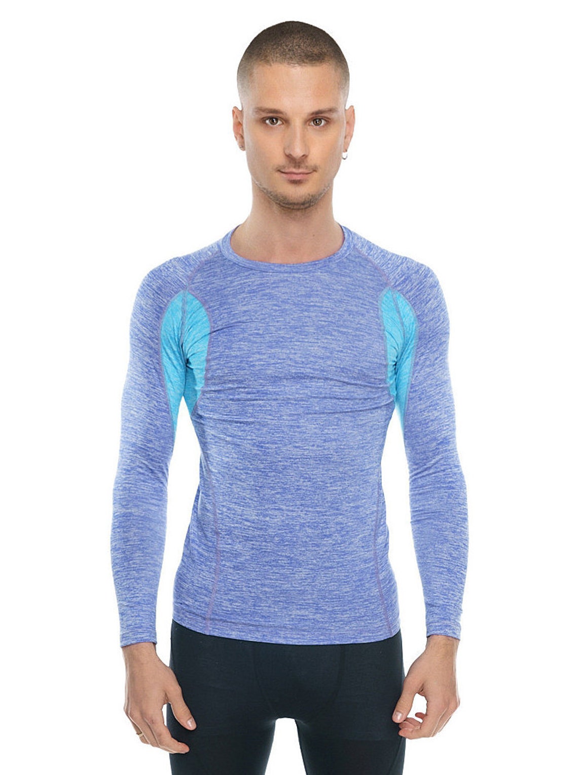 Mens Long Sleeve Designer Raglan Performance Fit Active Tee With 4-way ...