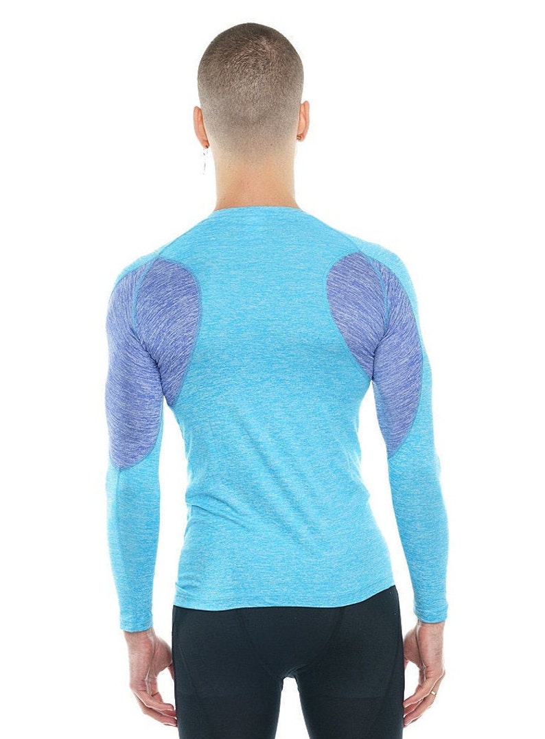 Mens Long Sleeve Designer Raglan Performance Fit Active Tee With 4-way ...