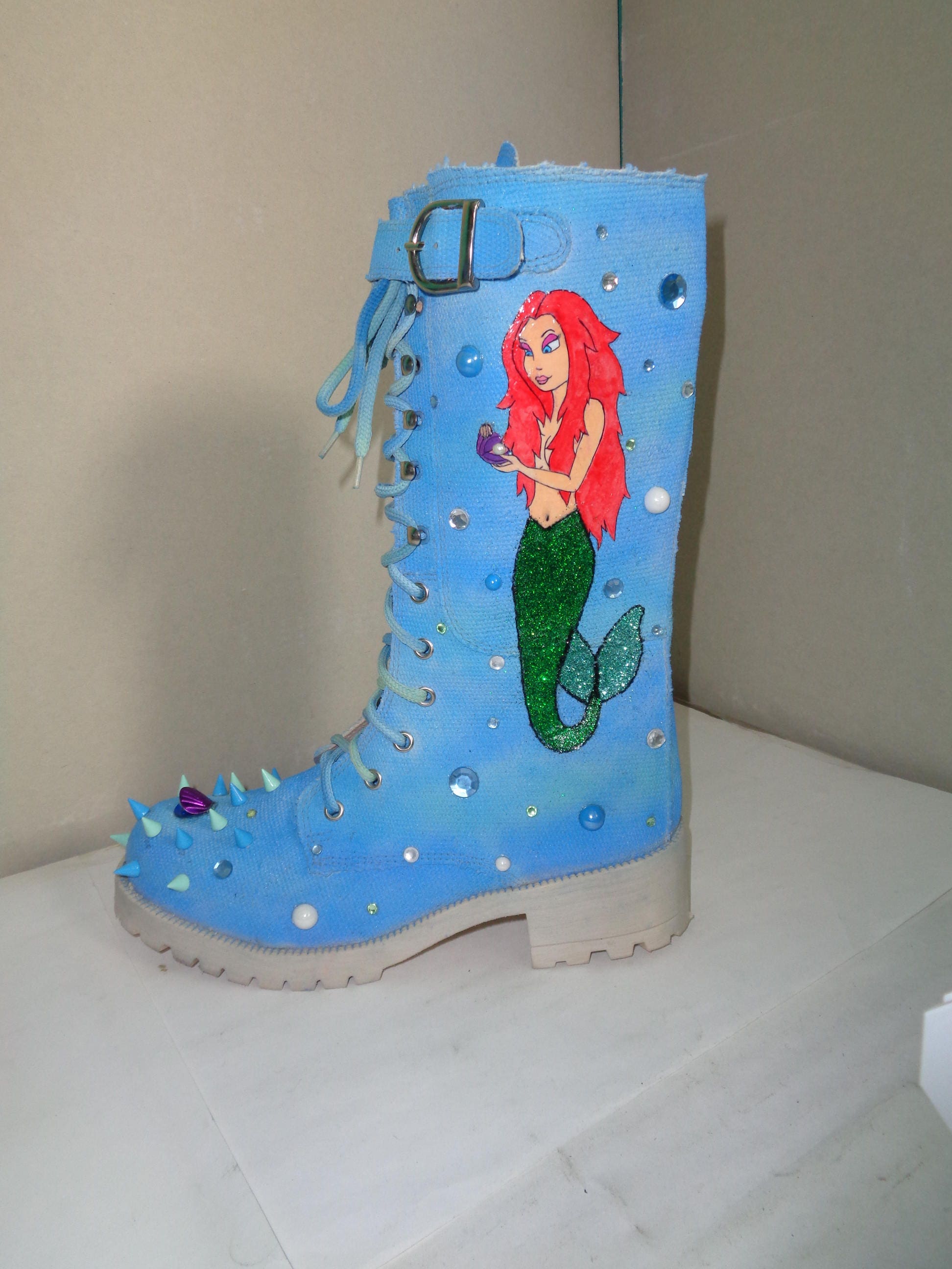 Chelise Customised Personalised Character Flat Biker Sneaker Boots Your ...