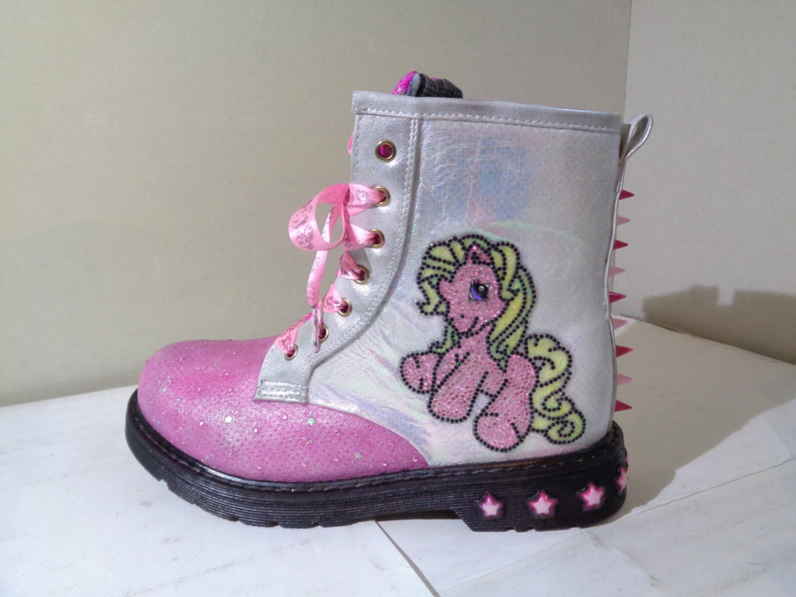 Chelise Customised Personalised Character Flat Biker Sneaker Boots Your ...