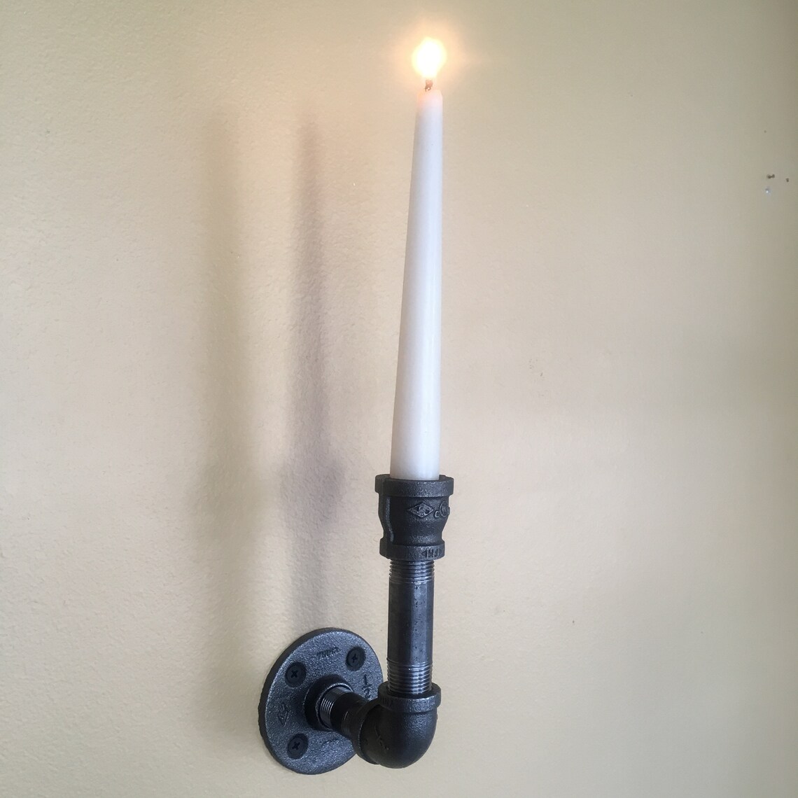 Industrial Candlestick Wall Sconce Rustic Cottage Chic - Etsy
