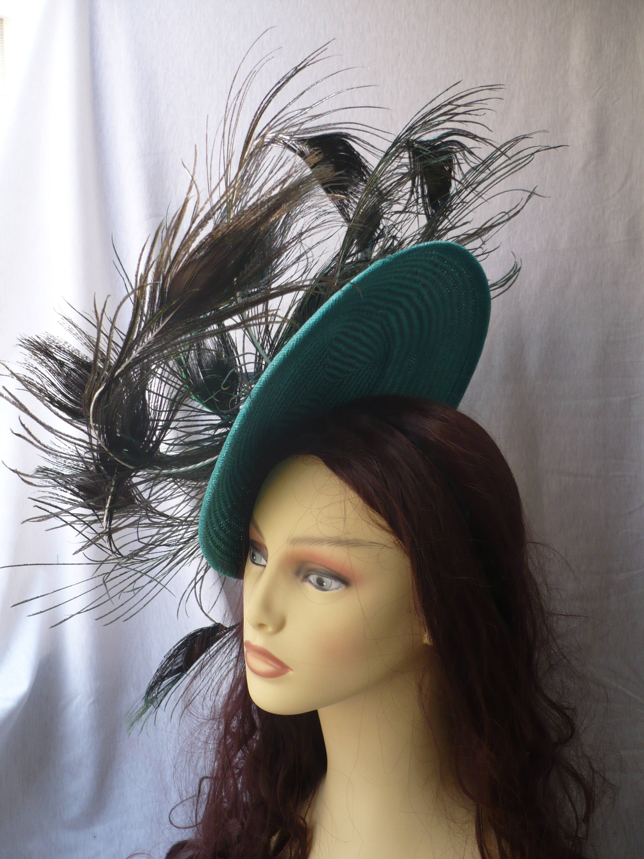 Peacock Feathers Hat Peacock Feathers Headdress Green Hat | Etsy