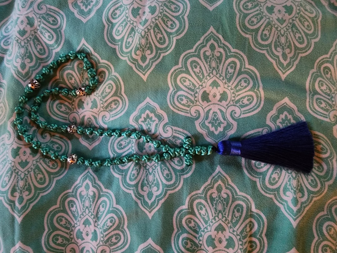 Chotki/komboskini/orthodox Prayer Rope 50 Knot- Teal and Silver, Eith ...