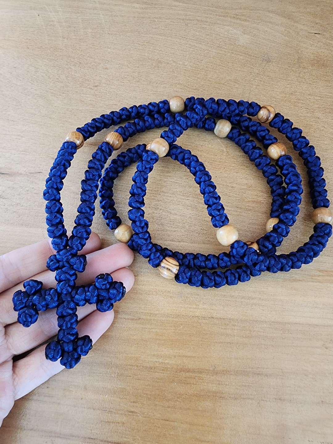 150 Knot Orthodox Prayer Rope St Seraphim of Serov Prayer Rule Navy ...