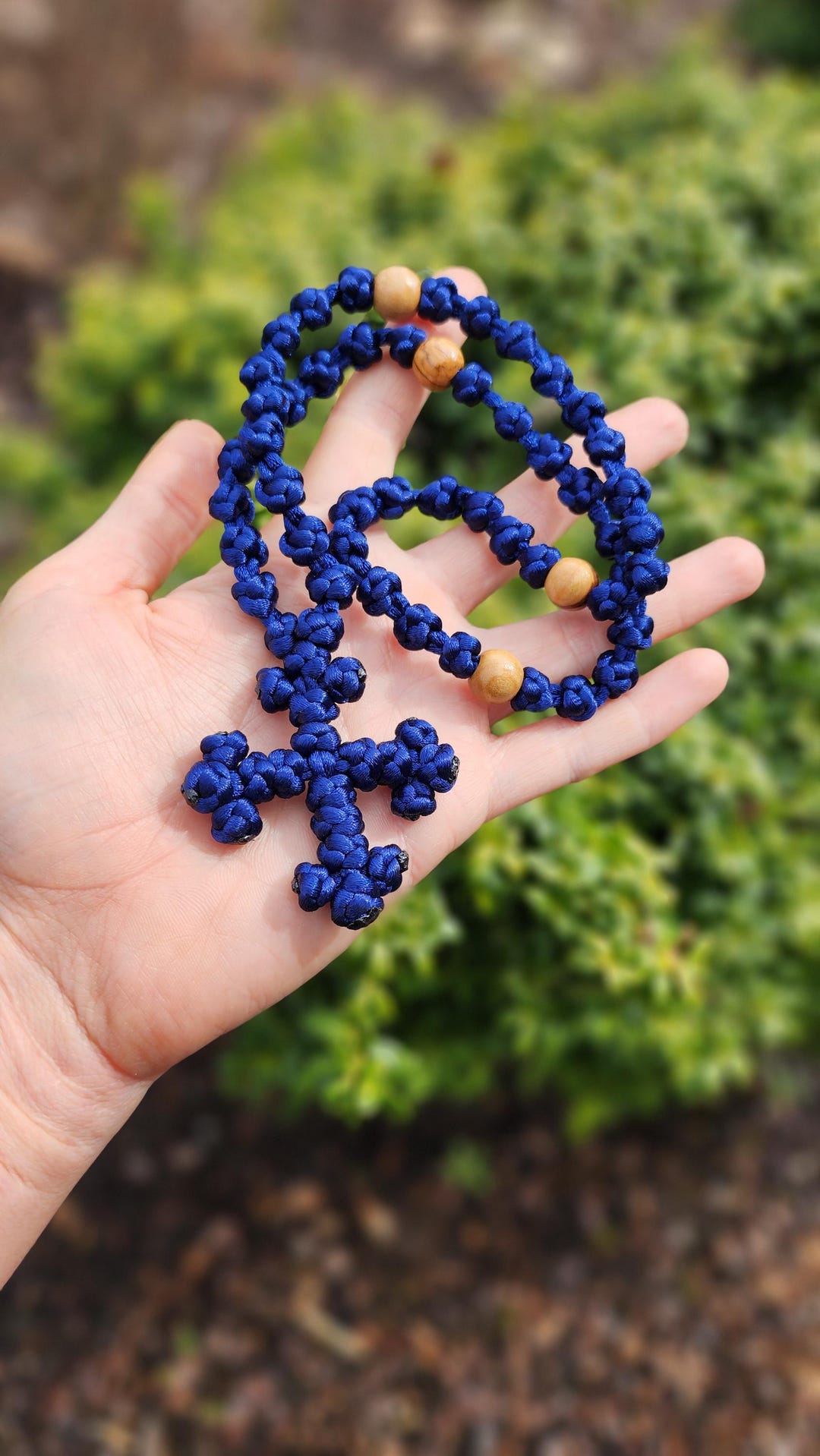 Blue 50 Knot Eastern Orthodox Komboskini Prayer Rope Budded Byzantine ...