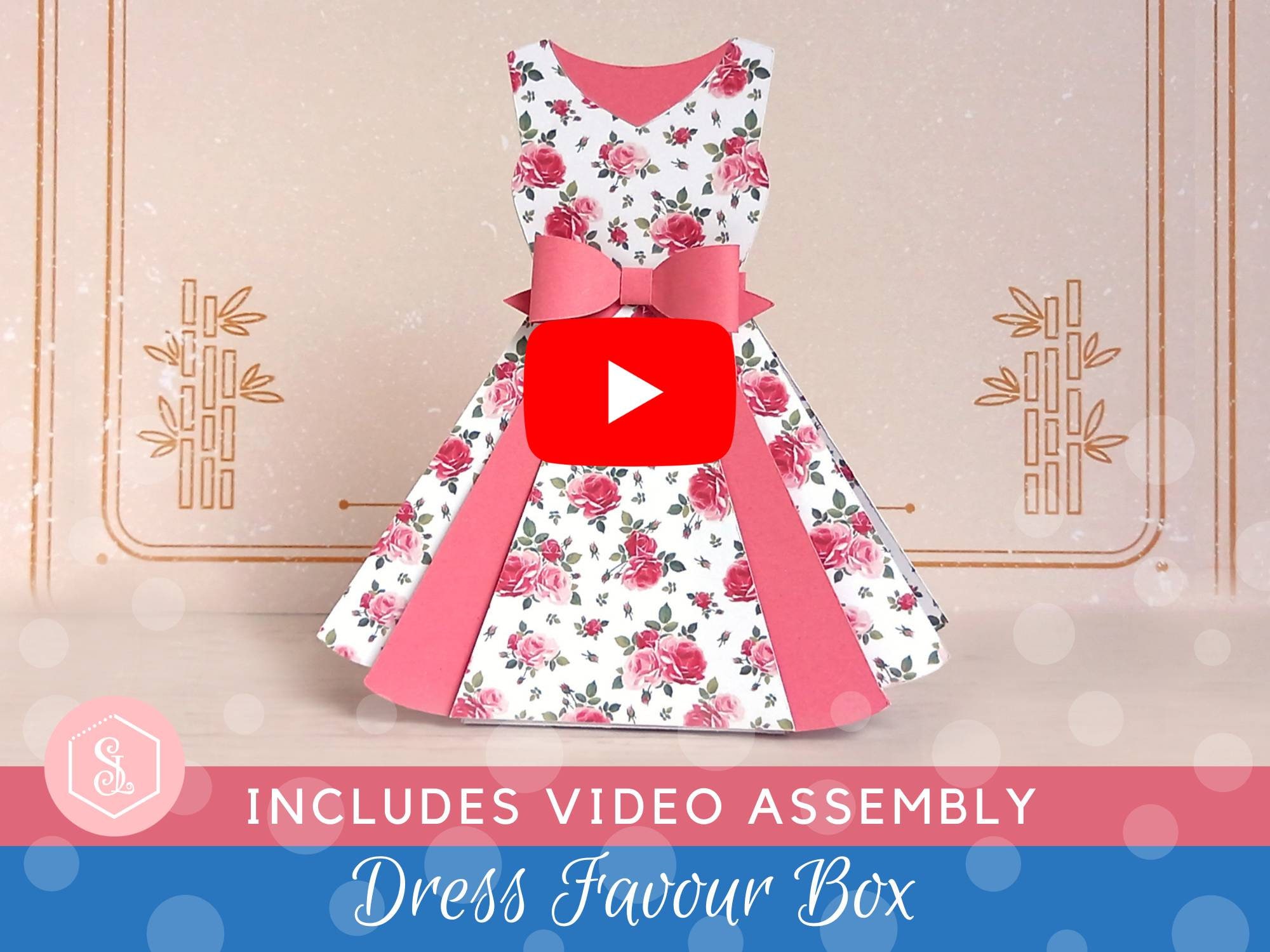 Dress Favour Box SVG PDF Templates. 1950s Dress Gift Box. - Etsy UK