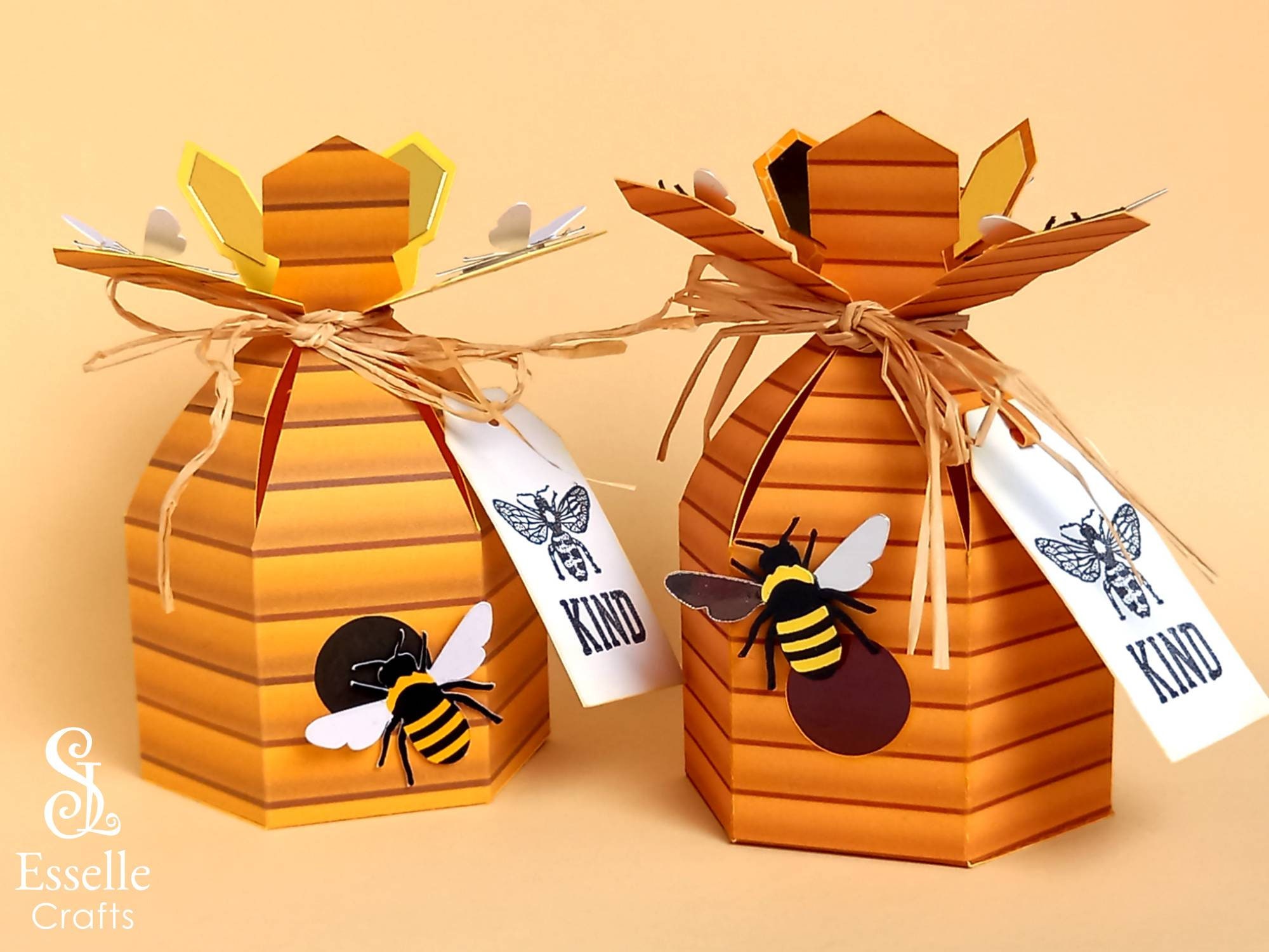 Bee Hive Favour Box SVG PDF Templates. Bee Box. Honeycomb - Etsy UK