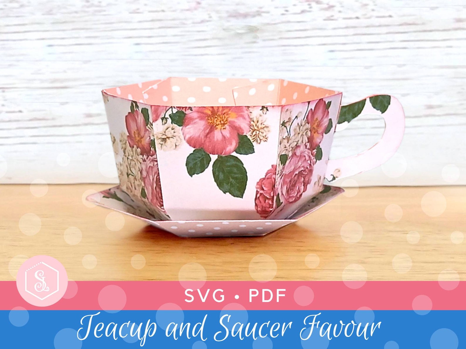 Teacup and Saucer Favour SVG PDF Templates. Tea Party Gift. - Etsy ...