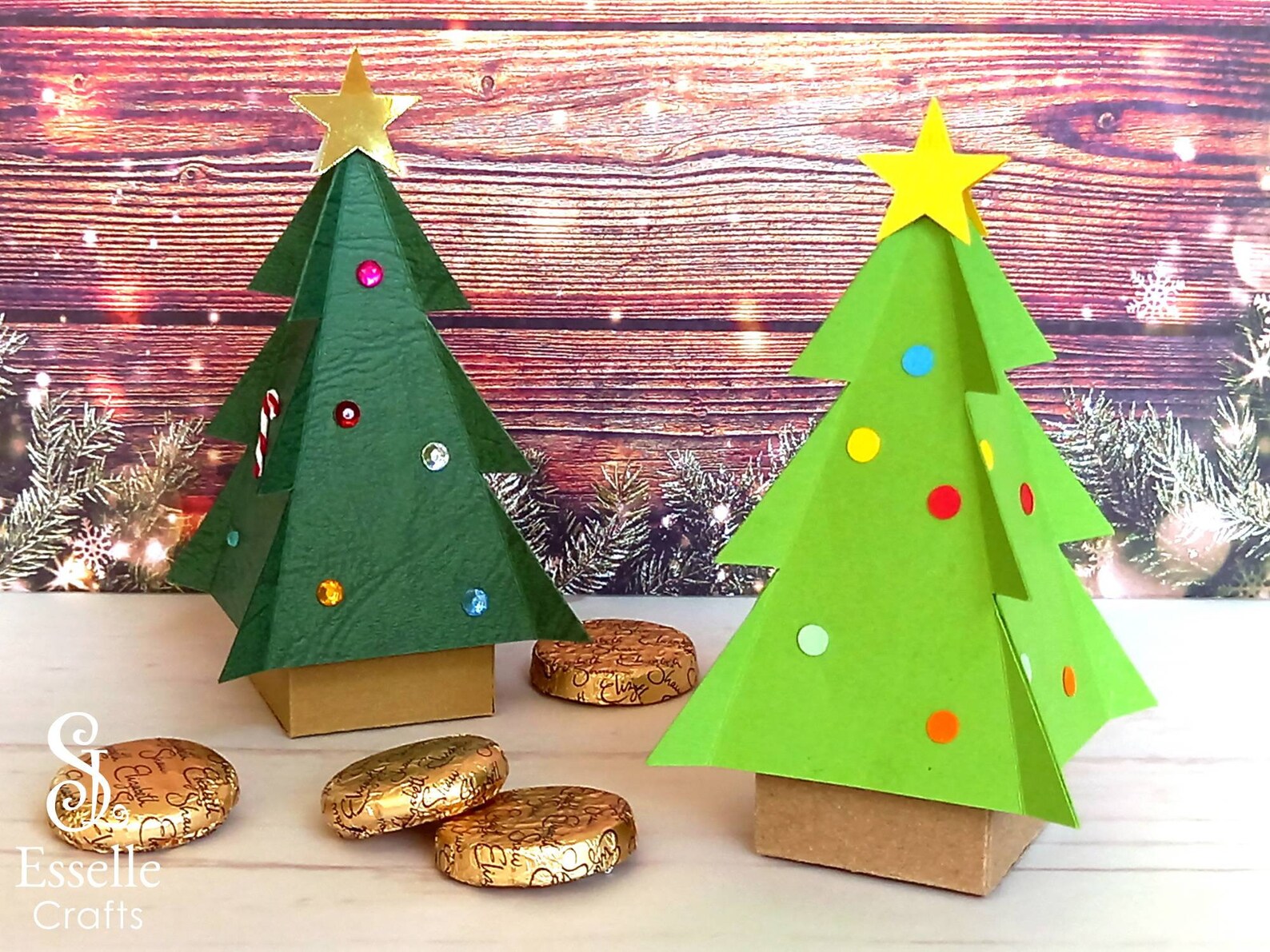 Christmas Tree Favour Box SVG PDF Template. Treat Box. - Etsy UK